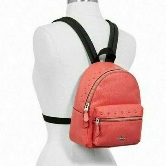 Coach | Bags | Coach Charlie Mini Coral Studded Backpack | Poshmark